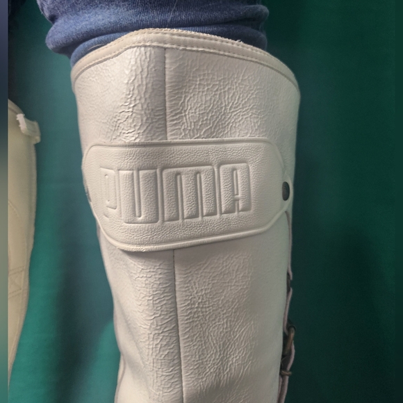Puma | Shoes | Puma Berlin Moto Leather Boots Womens Size 95 White ...